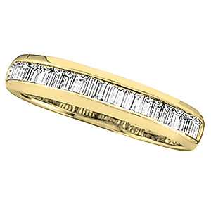 Dazzlingrock Collection 0.15 Carat (ctw) Baguette Diamond Ladies Wedding Band 1/6 ctw, 14K Yellow Gold, Size 6.5