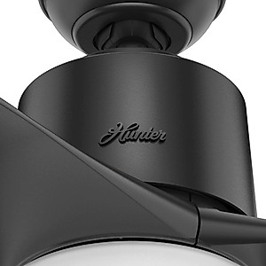 Hunter Fan Company, 59375, 54 inch Wi-Fi Symphony Matte Black Ceiling Fan with LED Light Kit and Handheld Remote, Smart Fan