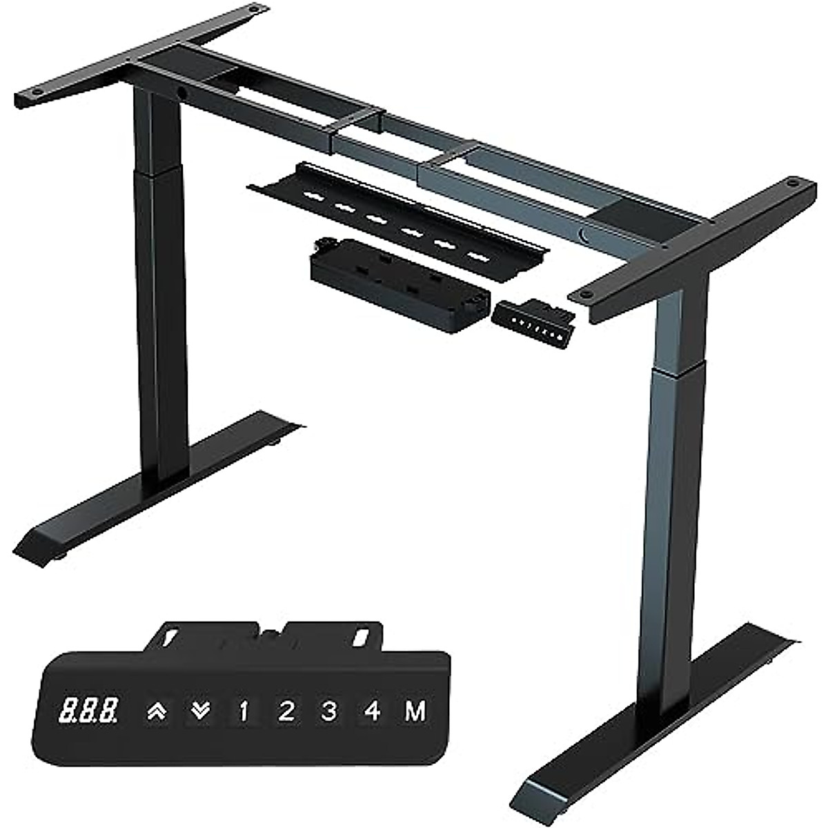 TRUNYAQI Dual Motor Electric Stand Up Desk Frame, Heavy Duty Ergonomic Standing Desk Frame for 27 to 71 Inch Table Tops,Sit Stand Memory Computer Desk Frame, Adjustable Height and Length