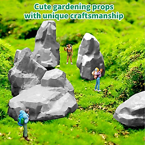 Warmtree 10Pcs Diorama Rocks Fake Rock Miniature Stone Rock Statue for Diorama Supplies Micro Train Landscape Railway Sand Table Halloween Miniatures