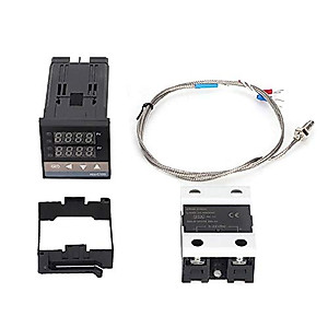 Thermostat, 0-400℃ LED PID AC110V-240V Temperature Controller Digital Thermostat Kit Used in Electric Power,Chemical Industry,Injection Molding,Food,Incubator