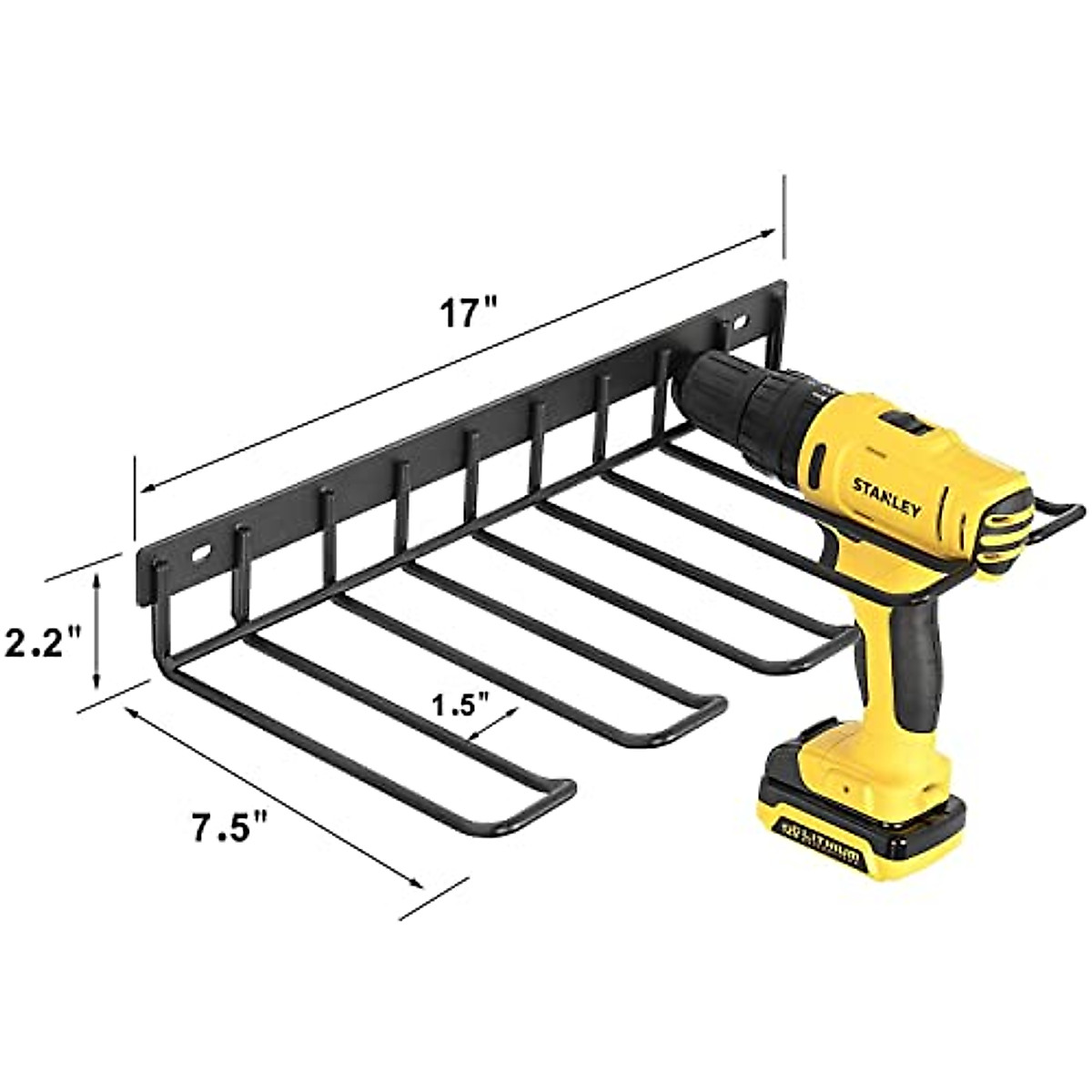 LIETENACO Power Tool Organizer, Drill Holder Wall Mount, Heavy Duty Metal Floating Tool Shelf, Garage Tool Organizers , Utility Storage Rack For Cordless Drill(Only the Shelf, No Tool)