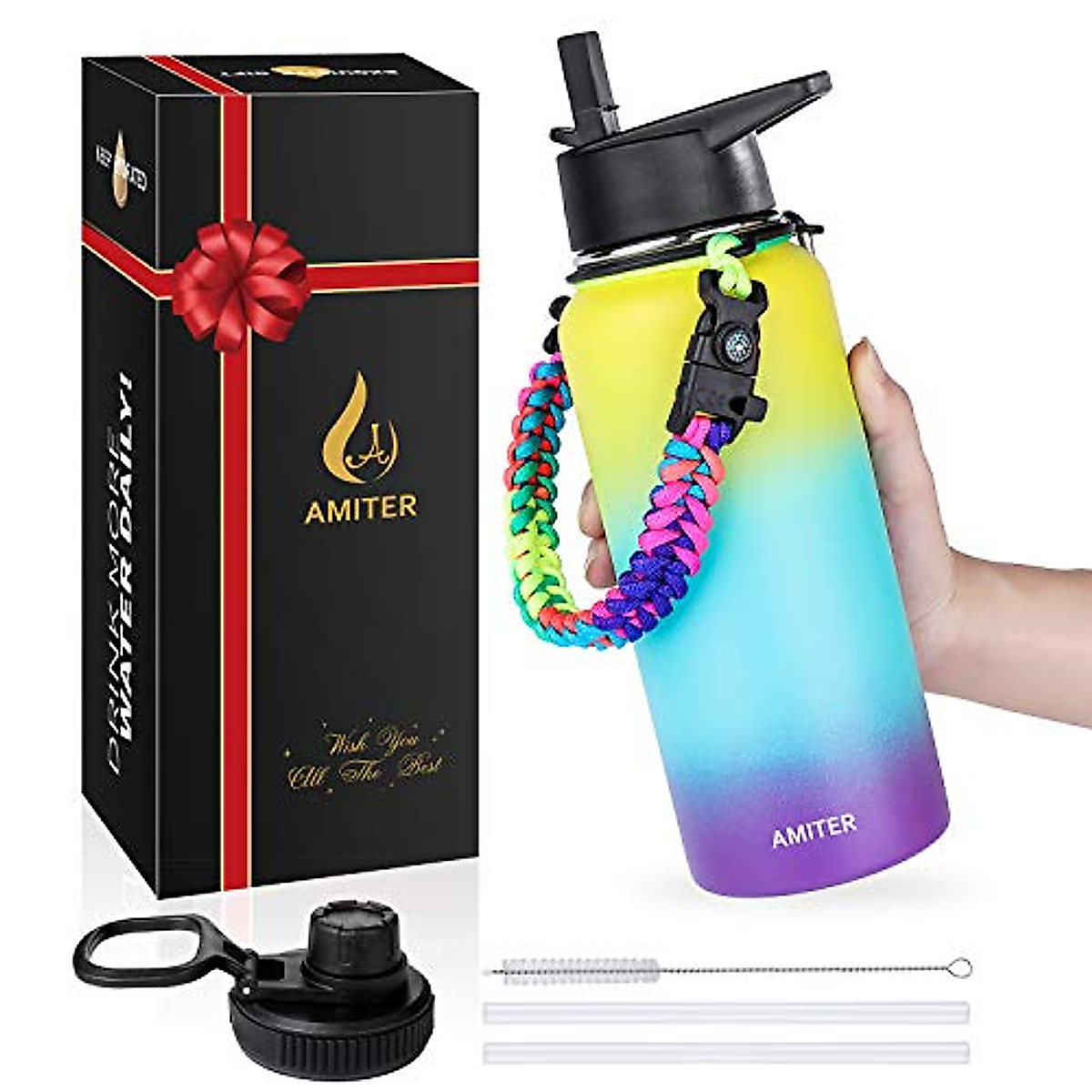 Gifts for Women, Mom, Men, Dad, Teen Girls, Friends, Coworkers, Husband, Wife, Boyfriend, Sister, Aunt - Gifts for Christmas, Birthday, Valentine's Day, Wedding - Insulated Water Bottle