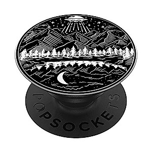 Galaxy UFO Abduction Space Astronaut Nature Lake Moon Alien PopSockets PopGrip: Swappable Grip for Phones & Tablets