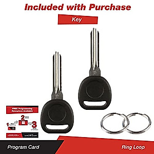 KeylessOption Keyless Entry Remote Control Car Key Fob Replacement for 15913420 with Key (Pack of 2)