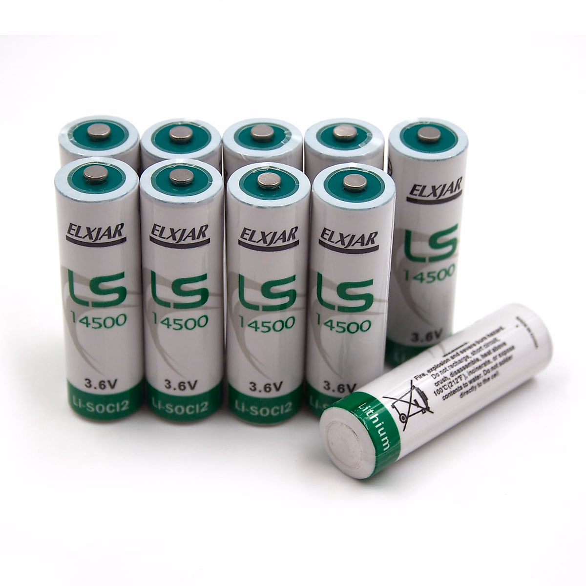 elxjar (10-Pack) 3.6V LS14500 ER14505 Battery, Water Electricity Meter PLC Facility Equipment Spare Generic Batteries