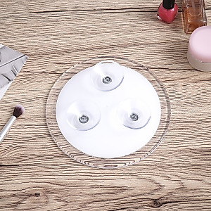 FRCOLOR 10X Magnifying Mirror with 3 Suction Cups, Cosmetic Make Up Mirror Pocket Mirror Travel Makeup Mirror 5.9 Inch, Used for Precise Makeup - Eyebrows/Tweezing (White)