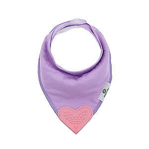 Baby Bandana Teething Bibs with Attached Silicone Teether - Set Of 4 - Solid Pinks