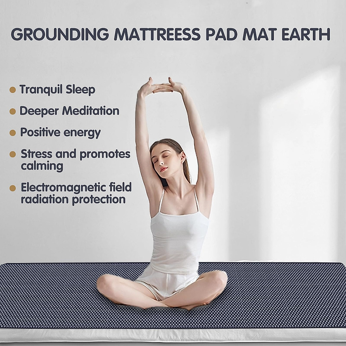 WAUZOBLE Grounding Mat kit, Breathable Grounding Pad, Grounding Mattress with Grounding Wire, Improving Sleep and Relieving Stress for Better Work(54 * 78inch)
