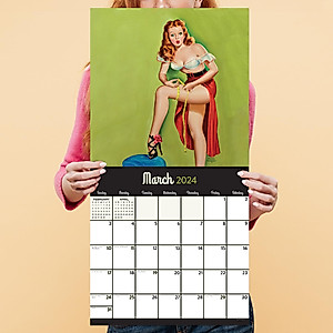 TF PUBLISHING 2024 PinUps Wall Calendar | Large Grids for Appointments and Scheduling | Vertical Monthly Wall Calendar 2024 | Home and Office Organization | Premium Matte Paper | 12"x12”