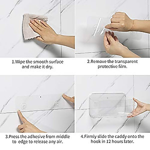 Ettori Shower Mirror with 4 Suctions and Shower Caddy