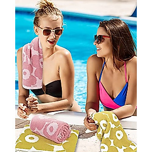 Jacquotha Decorative Hand Towels 4 Pack (Pink & Yellow) - Sun Floral Hand Towel Set for Girls Women, Soft and Quick Drying