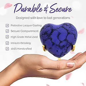 Purple Heart Keepsake Urn - Mini Heart Urn for Human Ashes with Box & Display Stand - Small Cremation Urn for Ashes -Tribute to Your Loved One with Purple Urn Keepsake - Small Urns for Women & Men