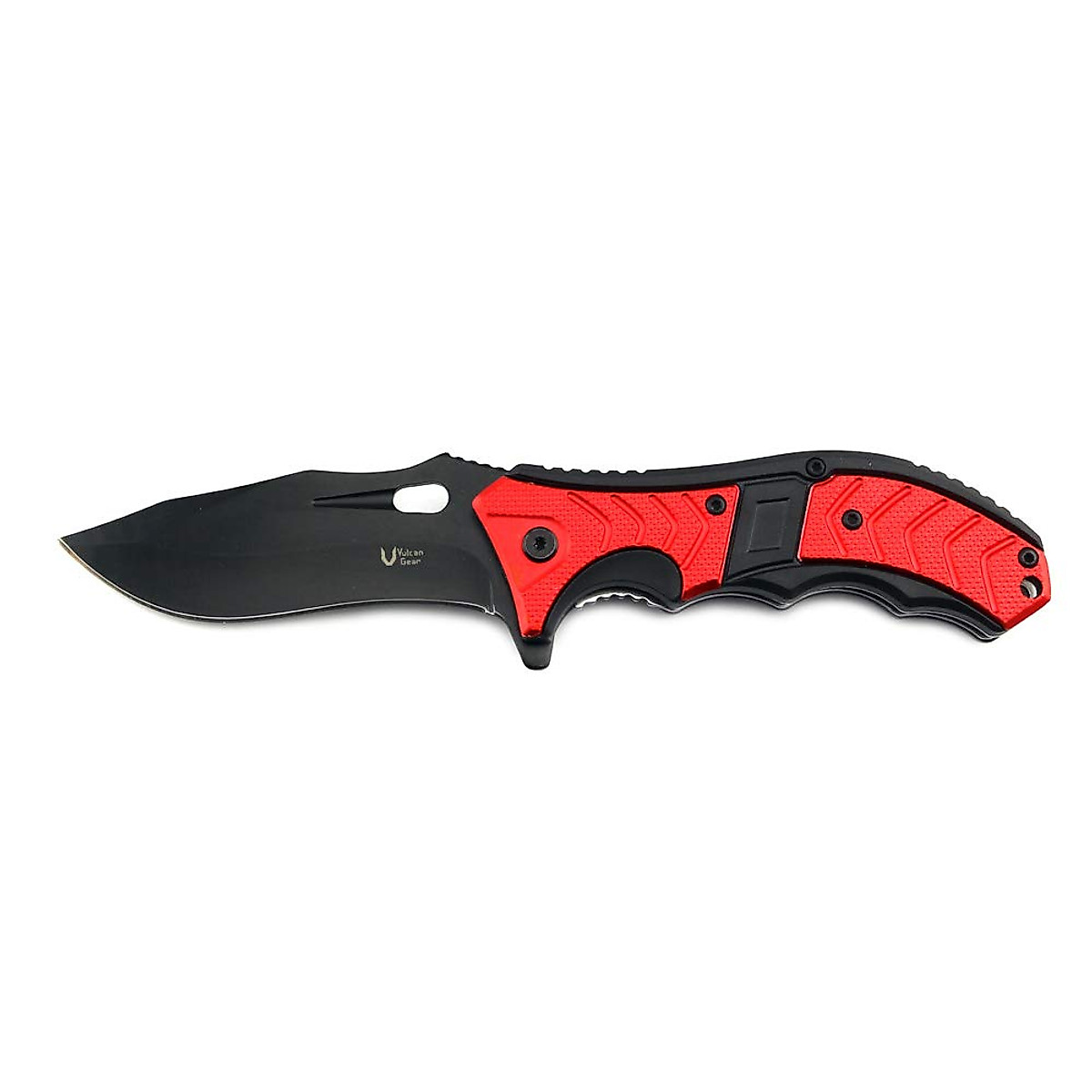 Vulcan Gear Assisted Open Metal Folding Knife (Red) …
