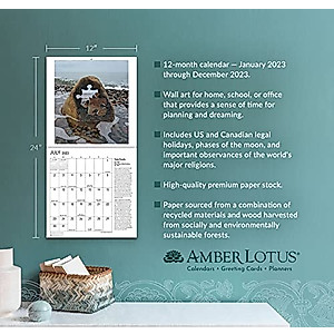 Environmental Art 2023 Wall Calendar: Contemporary Art in the Natural World | 12" x 24" Open | Amber Lotus Publishing
