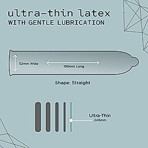 Kimono Microthin Plus - Premium Lubricated Natural Latex Condoms, Ultra Thin with Extra Moisture and AquaLube, Vegan-Friendly, No Latex Odor - Enhanced Sensitivity - Pack of 12