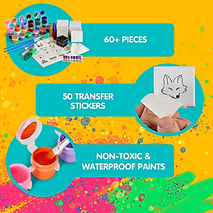 JOYIN 24 Magnetic Mini Tiles Art Kit, Creativity DIY Paint, Arts and Crafts for Kids, DIY Supplies for Party Favors, Family Activity, Birthday Present, Toys Gifts for Boys and Girls Ages3-12