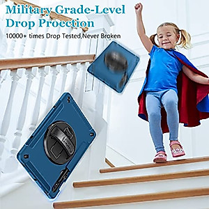 Case for Samsung Tab S7/S8 11 Inch 2022: Military Grade Shockproof Protective TPU Cover for Galaxy Tablet S7 11 Inch 2020 W/Stand - Handle - Shoulder Strap - S-Pen Holder -Blue