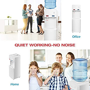 LUCKYERMORE 5 Gallon Water Cooler Dispenser Top Loading Hot and Clod Water Dispenser Freestanding with Child Safety Lock, Removable Drip Tray, ETL Listed