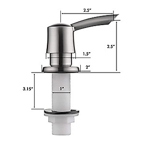 Under Sink Soap Dispenser for Kitchen Sink and Extension Tube Kit, Builit in Dish Sink Soap Dispenser 40 Inches Tube Connects No More Refills YardMonet (Brushed Nickel)