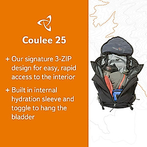 Mystery Ranch Coulee 25 Backpack - Daypack Built-in Hydration Sleeve, Black, SM/MD