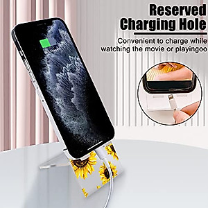Cute Phone Stand for Desk Clear Yellow Sunflower Girls Women Kids Pretty Flower Floral Adjustable Phone Stand Holder Desk Accessories Compatible with All Phones,Tablets,iPhone,Switch,iPad.