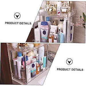 BIUDECO 1pc Box Shelf Storage Box Makeup Storage Rack Storage Stand Under Sink Cabinet Organizer Multi-function Storage Shelf Household Storage Rack Household Storage Shelf Acrylic
