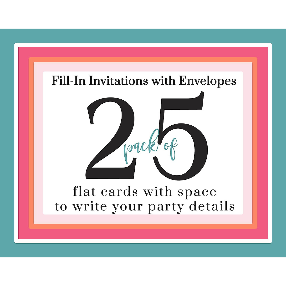 Giraffe Baby Shower Invitations Gender Neutral (25 Pack) Blank Invites for Reveal Parties – Greenery Theme Boy or Girl – Handwrite Party Details on Printed Invitation with Envelope Set 5x7