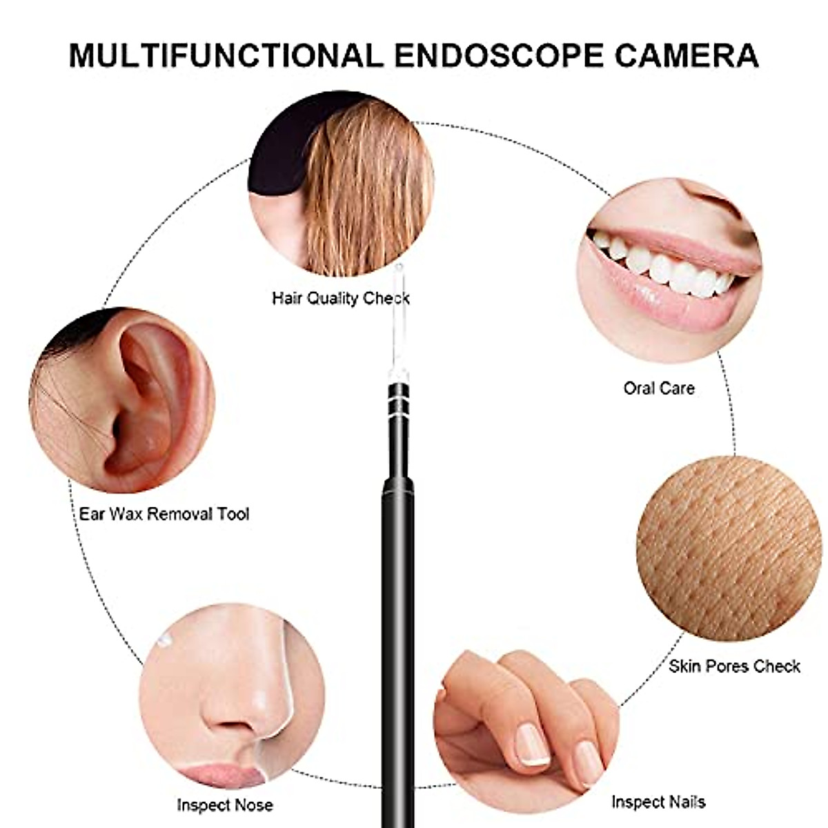 iFCOW Earwax Removal Endoscope, Ear Wax Cleaning Tool with Clear Visual Camera