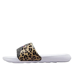 NIKE Women's Casual Slippers, White Habanero Red Black Electro Purple, 9.5