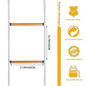 Rope Ladder, Emergency Fire Escape Ladder Flame Resistant Safety Rope Ladder with Hooks,Fast to Deploy Sturdy and Strong Portable and Reusable(16F/5M)
