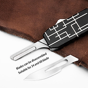 WARHERO Aluminium Alloy Pocket Knife with Clip Box Cutter EDC Scalpel Outdoor Utility Knife 10pcs #60#24 Carbon Steel Blades