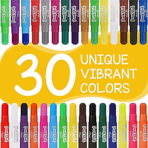 Tempera Paint Sticks (30 Large Paint Sticks) - Paint sticks for Kids Washable - Safe Arts and Craft Paint Sticks for Toddler or Child Use - For Wood Paint, Glass Paint, Rock Paint, or Poster Paint