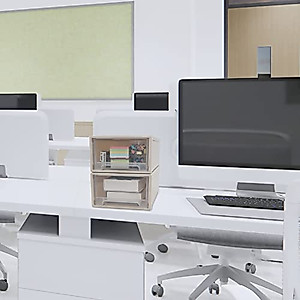 Neadas 6 Quart Plastic Stacking Storage Drawer Unit, 3 Packs