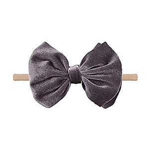 YanJie Baby Leopard Velvet Bow Headbands - 3 Pack Cotton Nylon Headband Baby Photography Hair Bow (4.5 black-velvet)