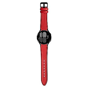VQ PU Leather Bands Compatible for Samsung Galaxy Watch 4 Band 40mm 44mm,20mm Adjustable Sport Replacement Watch Band Straps Red