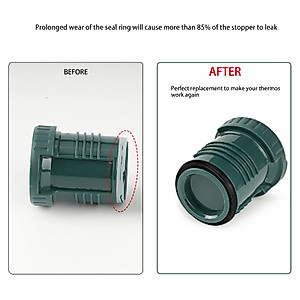 LUAATT Thermos Replacement Seal Ring,2 Pack Black Silicone Sealing Ring For Stanley Classic Stainless Steel Vacuum Bottle Stopper (1.1 QT/1.5QT/2 QT)