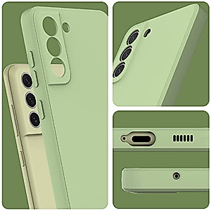 LEKEVO Compatible with Samsung Galaxy S21 FE 5G Case, Smooth Soft Liquid Silicone Case, Gel Rubber Shockproof Full Body Protective Phone Cover for Samsung S21 FE (Matcha Green)