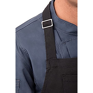 Chef Works Unisex Rockford Chefs Bib Apron, Steel Grey, One Size