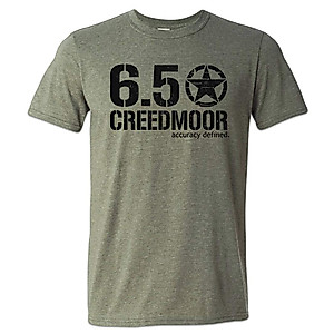 Zepp Tees 65 Creedmoor T-Shirt Precision Rifle Gun Guy Gift NRA Rights Heather Military Green