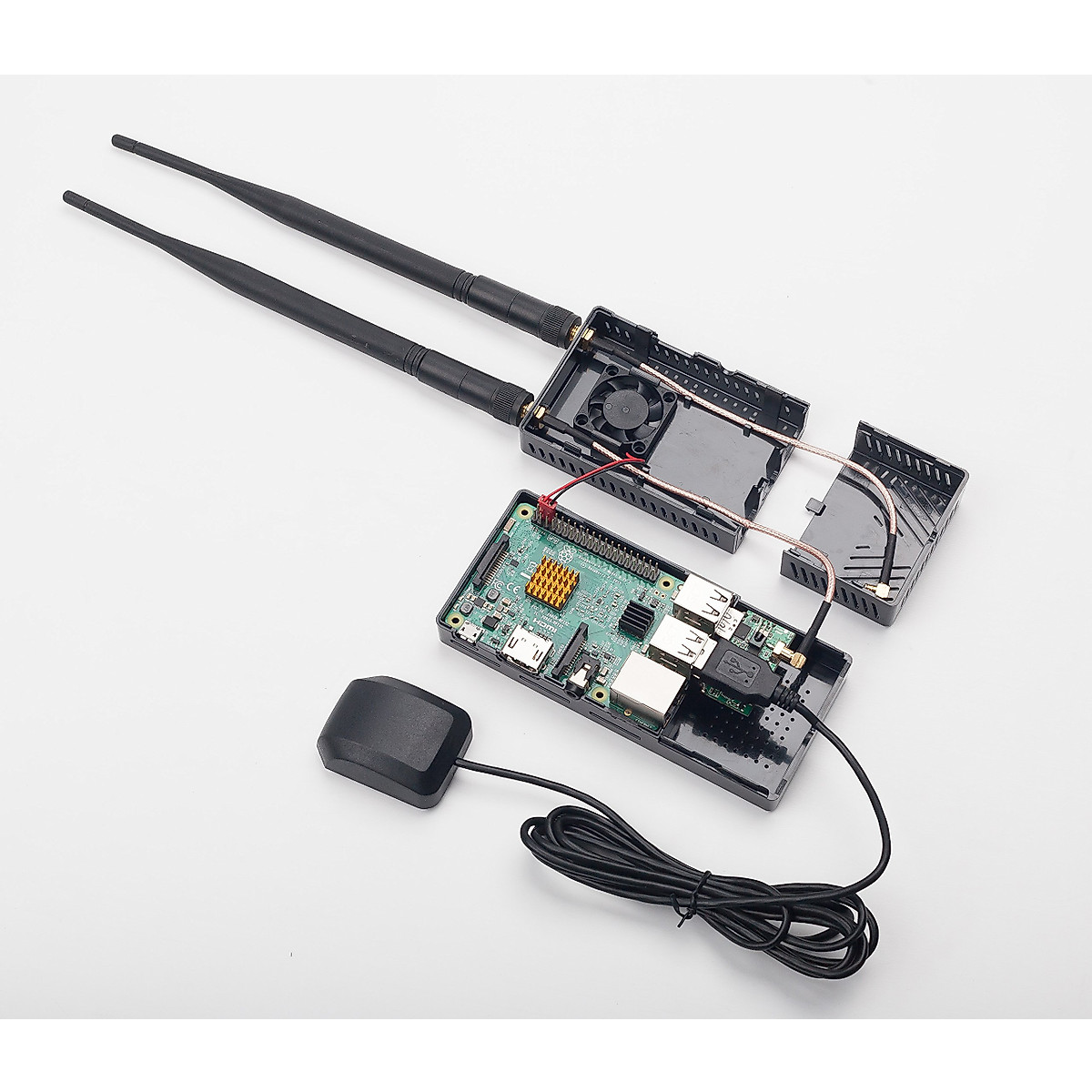 Summitlink Black Case with Fan for ADS-B Raspberry Pi DIY Kit, Matte Finish Tool Free Assembly (Does not fit AHRS)