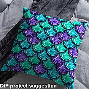 Erosebridal Mermaid Fabric by The Yard, Fish Scales Upholstery Fabric, Girly Rainbow Decorative Fabric, Ocean Life Sea Animal Waterproof Fabric, DIY Craft Patchwork, Colorful, 5 Yards