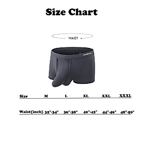 ZONBAILON Men's Dual Pouch Underwear comfortable Bulge Enhancing Boxer Briefs with Separate Pouch Modal Trunks Dark Gray XL