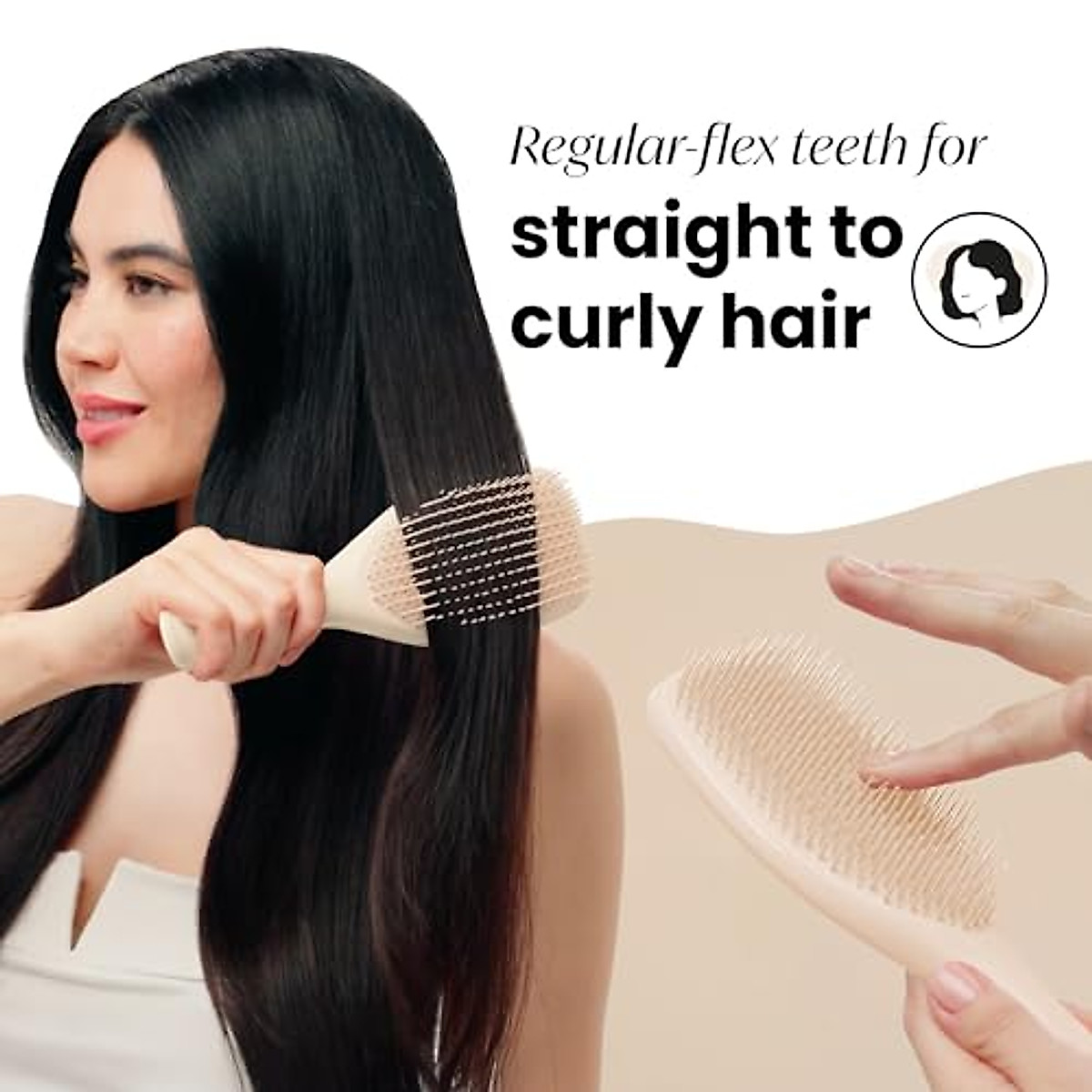 Tangle Teezer Large Ultimate Detangler Hairbrush for Wet & Dry Hair, Eliminates Knots & Reduces Breakage for Long, Thick, & Curly Hair Types, Vanilla