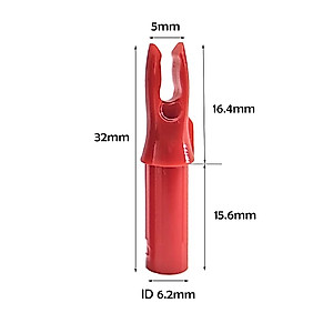 ZSHJGJR 50 Pack Archery Arrow Nock ID 6.2mm/.244" Plastic Insert Arrow Nocks Tail for DIY Hunting Shooting Arrows (White)