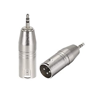uxcell XLR Male to 1/8 inches Male TRS Adapter,Gender Changer - XLR-M to 3.5mm Coupler Adapters,Microphones Plug in Audio Connector,Mic Male Plug,2pcs