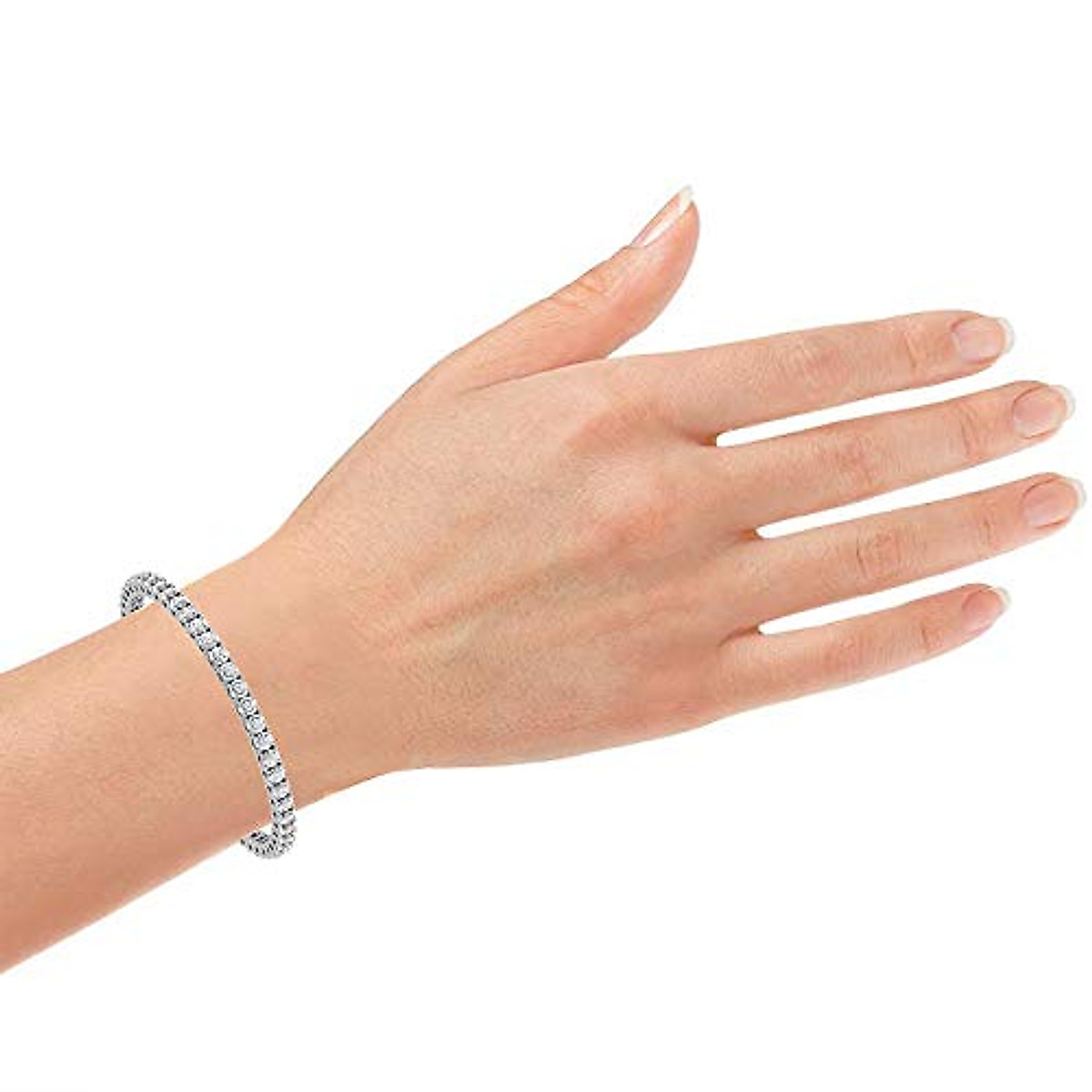 Beyond Brilliance 1.00 Carat Round Natural Diamond Tennis Bracelets for Women | Sterling Silver Bracelet | Fine Jewelry for Her | Timeless Design | Gift Box Included