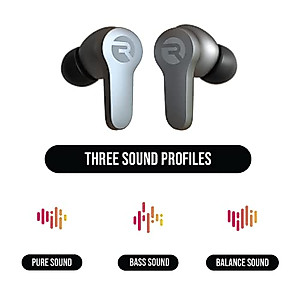 Raycon The Work Earbuds Bluetooth Wireless Earphones with Microphone- Stereo Sound in-Ear Bluetooth Headset True Wireless Earbuds with 32 Hours of Battery Life (Jet Silver)