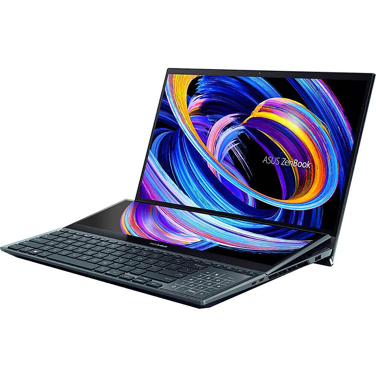 ASUS ZenBook Pro Duo 15 OLED UX582 Laptop, 15.6” OLED 4K UHD Touch Display, Intel Core i9-10980HK, 32GB RAM, 1TB SSD, GeForce RTX 3070, ScreenPad Plus, Windows 10 Pro, Celestial Blue, UX582LR-XS94T