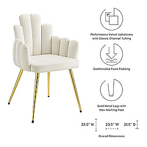 Modway Viceroy Dining Chairs, Gold White